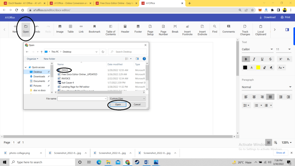 How To Open DOCX File A1office